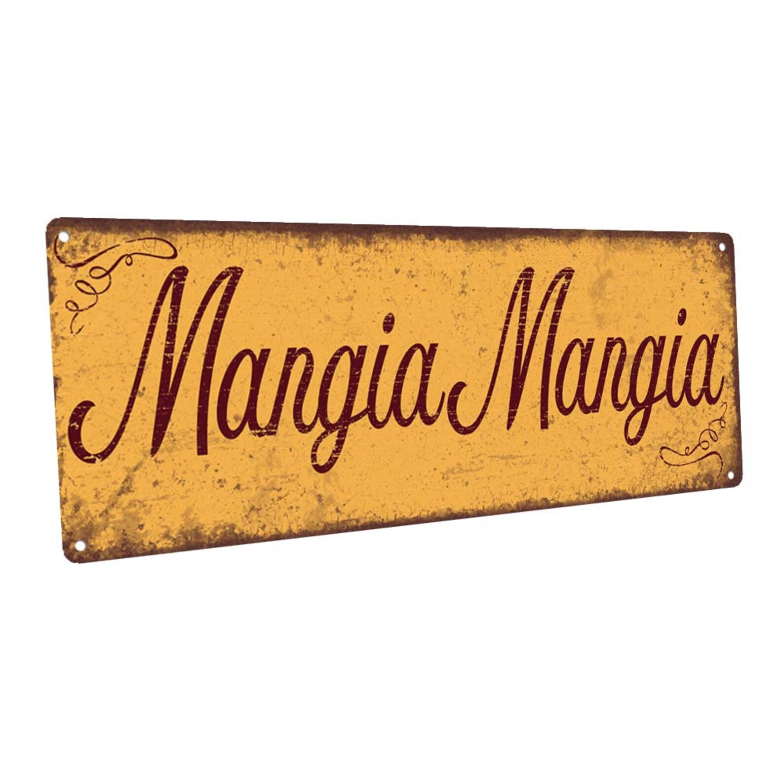 Mangia Mangia Metal Sign Wall Decor for Kitchen and Dining | Etsy
