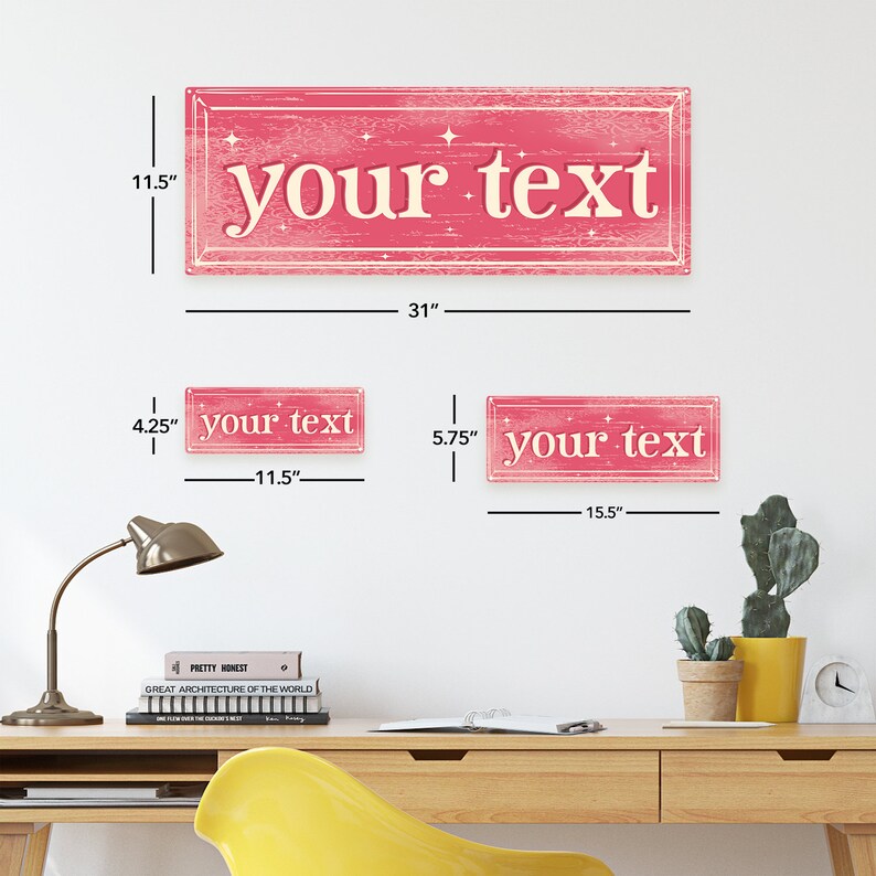 CUSTOM Metal Sign in Cute, Shabby Chic Design, Multiple Colors ...