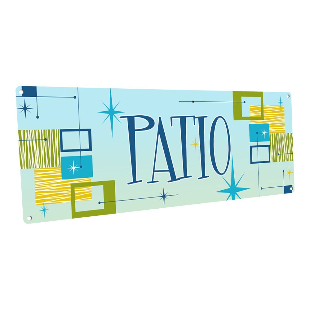 Mid-century Blue Patio Metal Sign Wall Decor for Porch - Etsy België