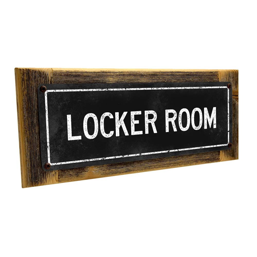 Black Locker Room Metal Sign; Wall Decor for Mancave, Den, and Game ...
