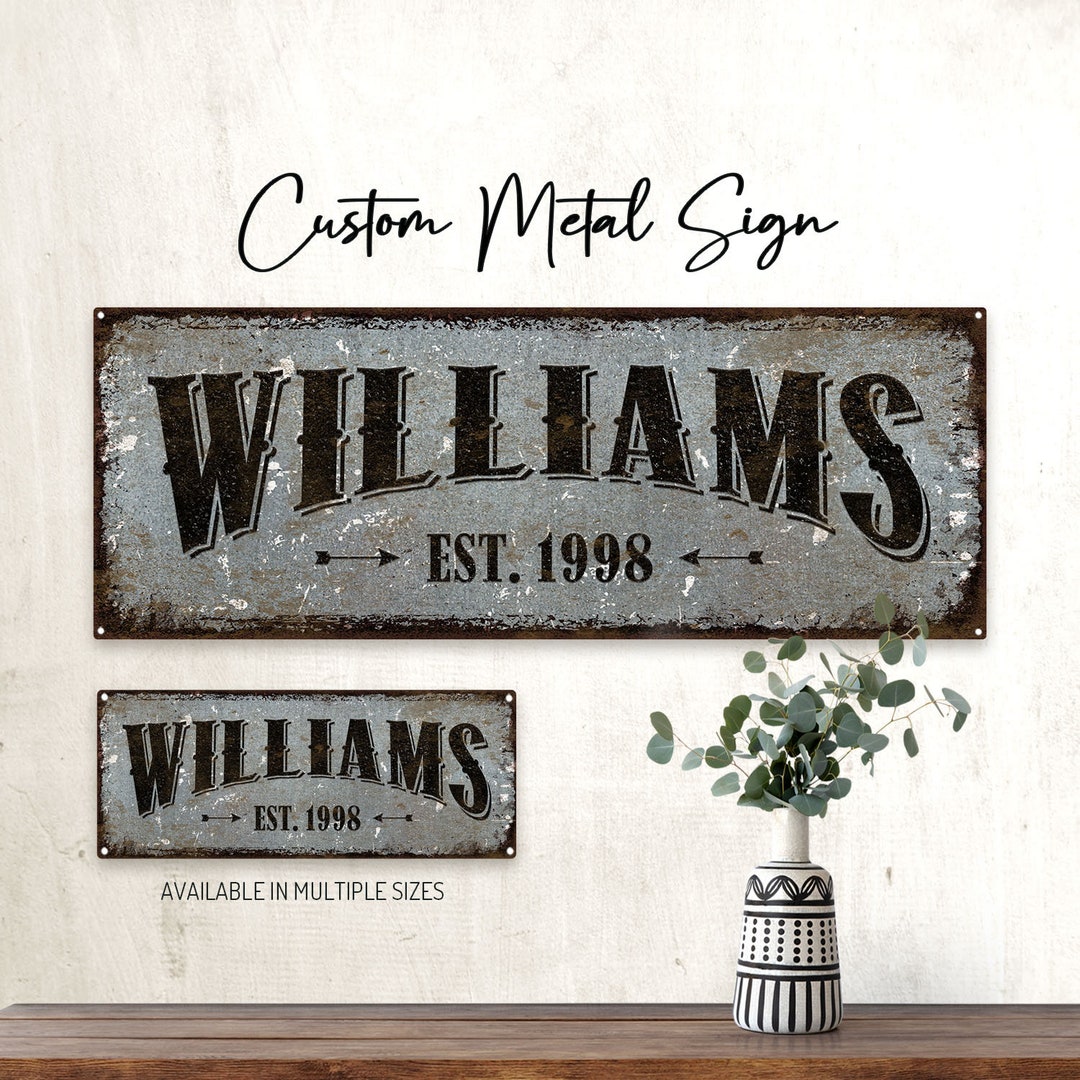 CUSTOM Rustic Metal Sign; Wall Decor for Home and Office, Personalized ...
