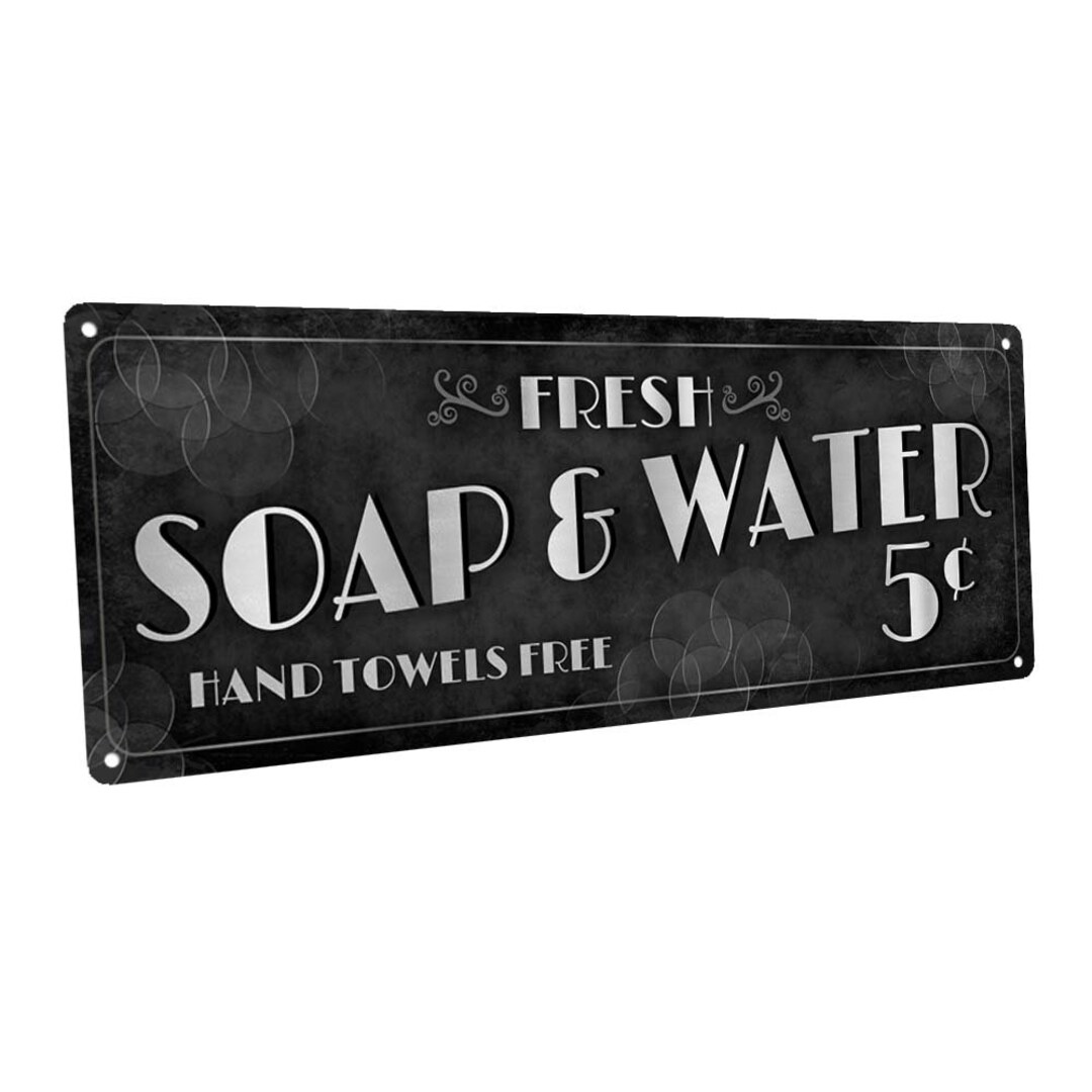 Fresh Soap & Water Metal Sign; Wall Decor for Bath or Laundry - Etsy