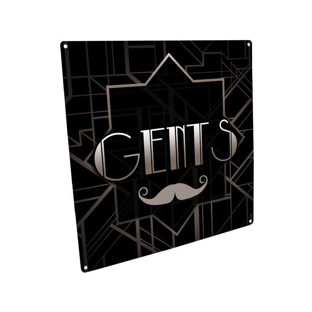 Gents Art Deco Style Metal Sign for Home, Restroom, Bathroom, Laundry ...