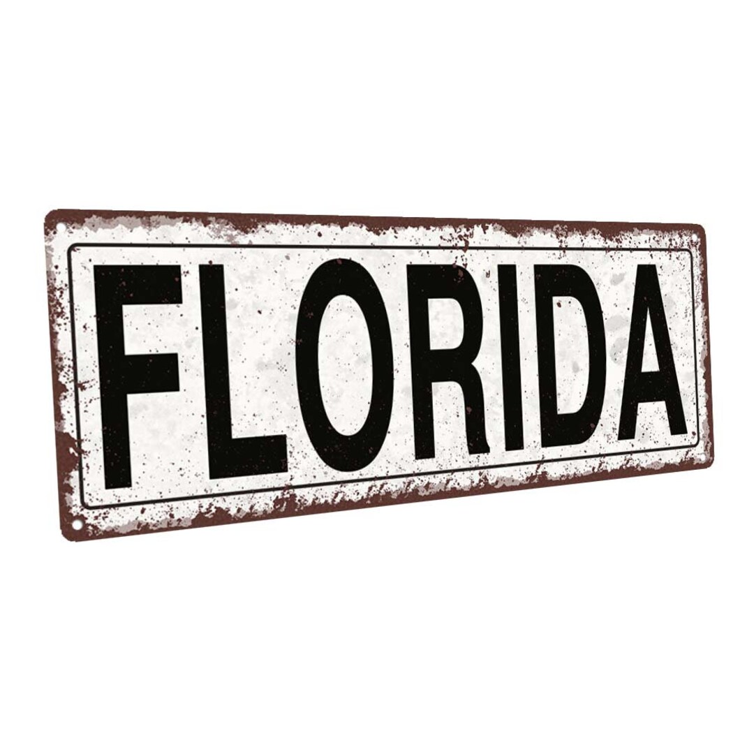 Florida Metal Street Sign, Rustic, Vintage - Etsy