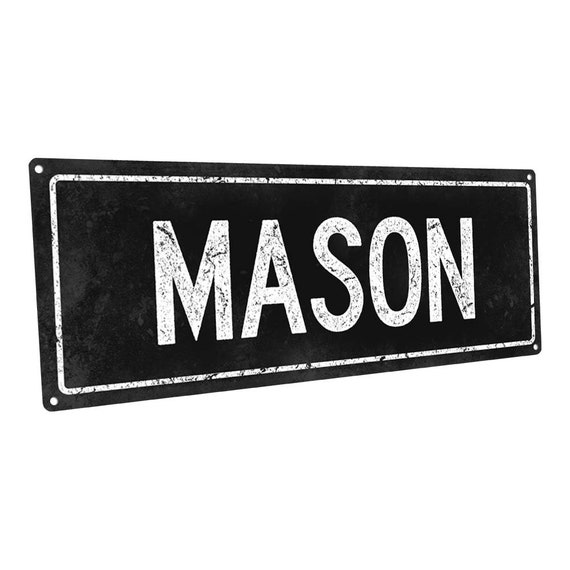Black Mason Metal Sign Wall Decor for Kids Room and Nursery | Etsy