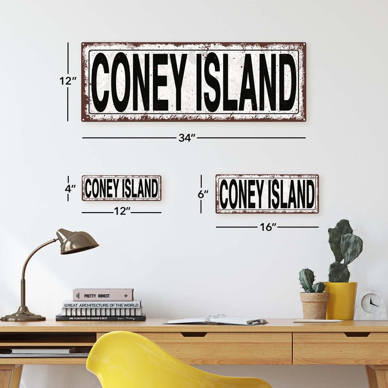 Coney Island Metal Street Sign, Rustic, Vintage - Etsy