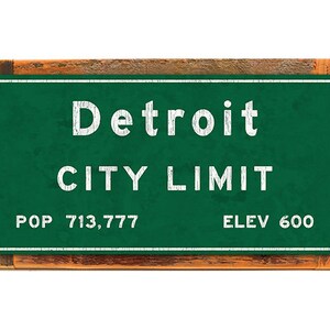 Detroit City Limit Metal Sign, Michigan, Population, Census, Travel - Etsy