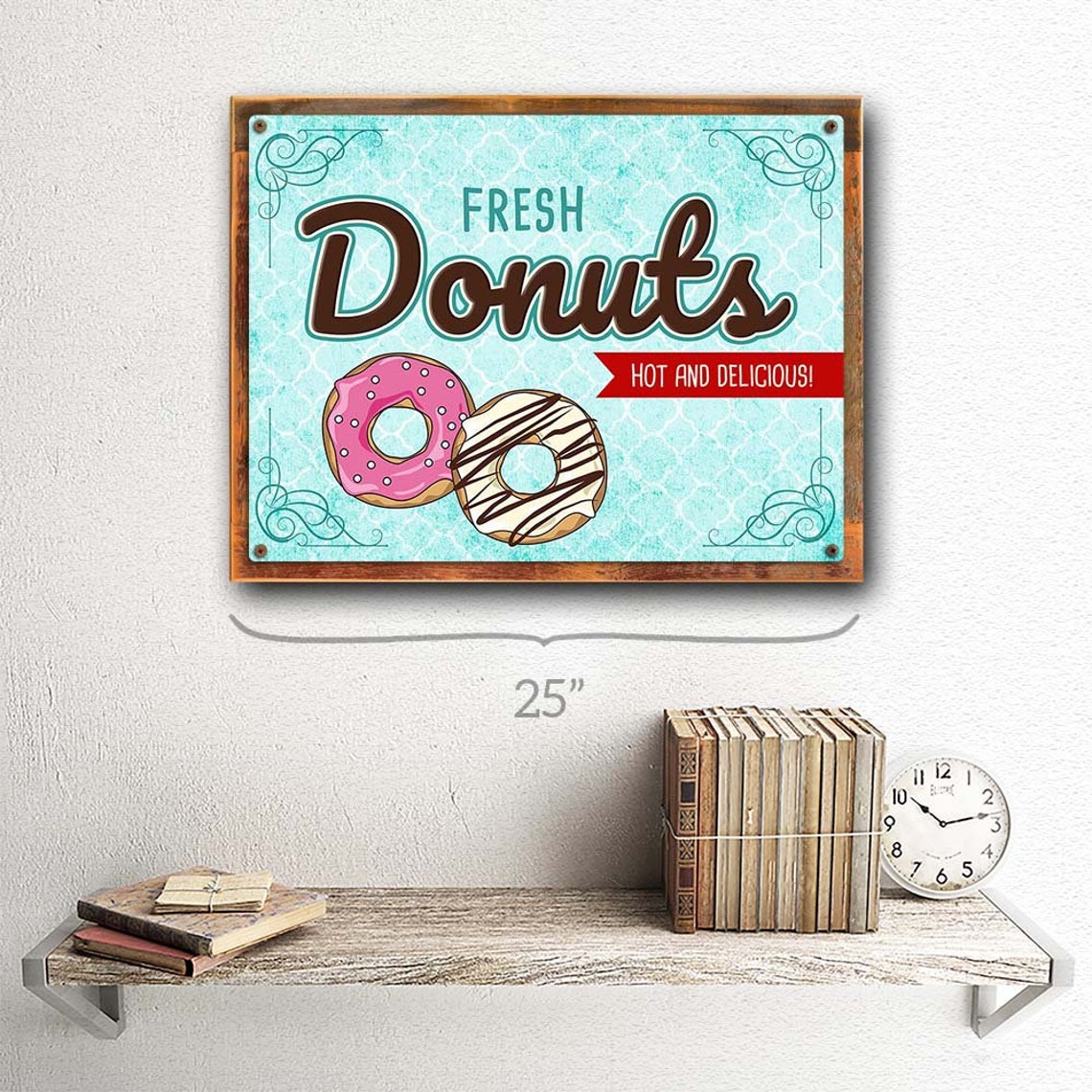 Fresh Donuts Metal Sign Wall Decor for Kitchen and Dining | Etsy