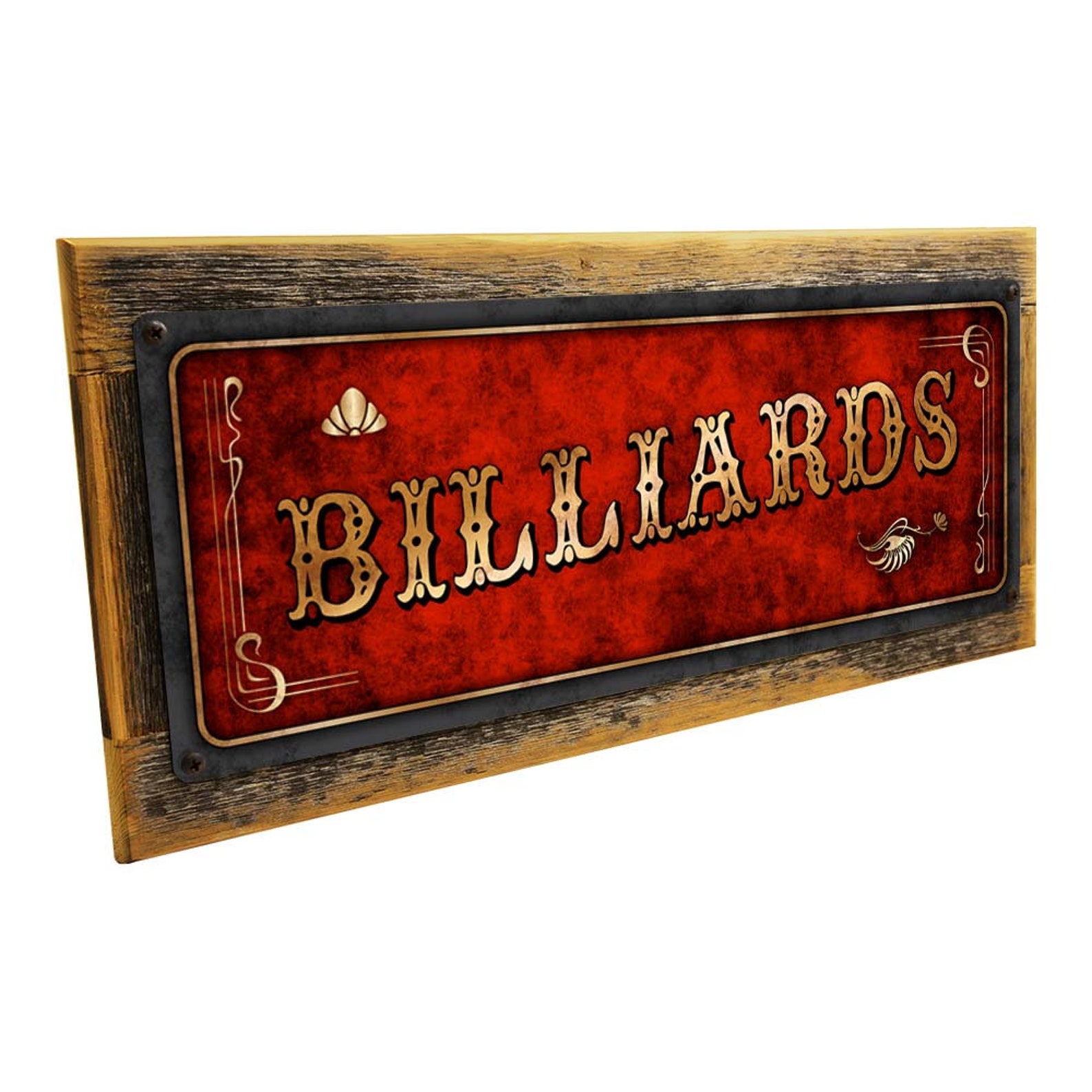 Red Billiard Metal Sign Wall Decor for Mancave Den or - Etsy