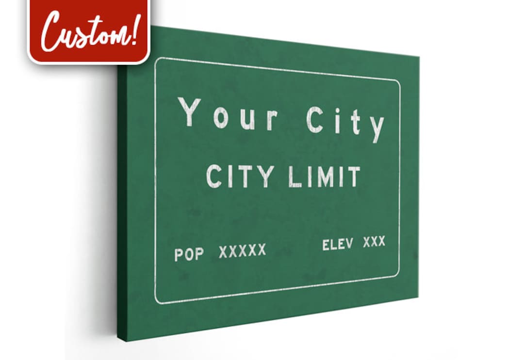 CUSTOM City Limit Sign Canvas Wall Décor for Home, Wedding Gift ...
