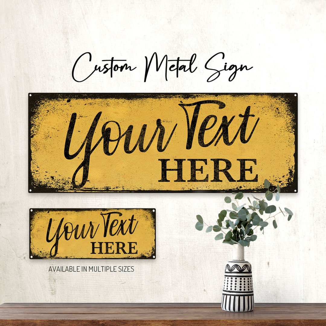 CUSTOM Personalized Metal Sign Wall Decor for Home and Office ...