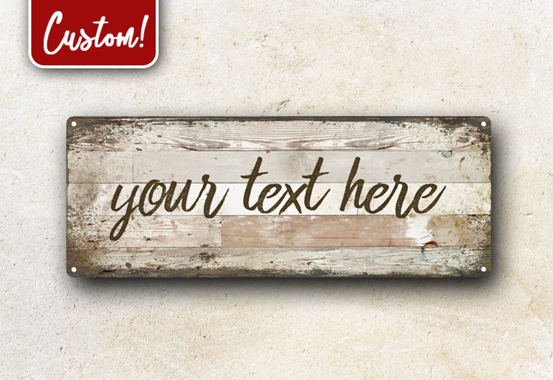 CUSTOM Rustic Wood Design on Metal Sign Wall Decor for Home - Etsy