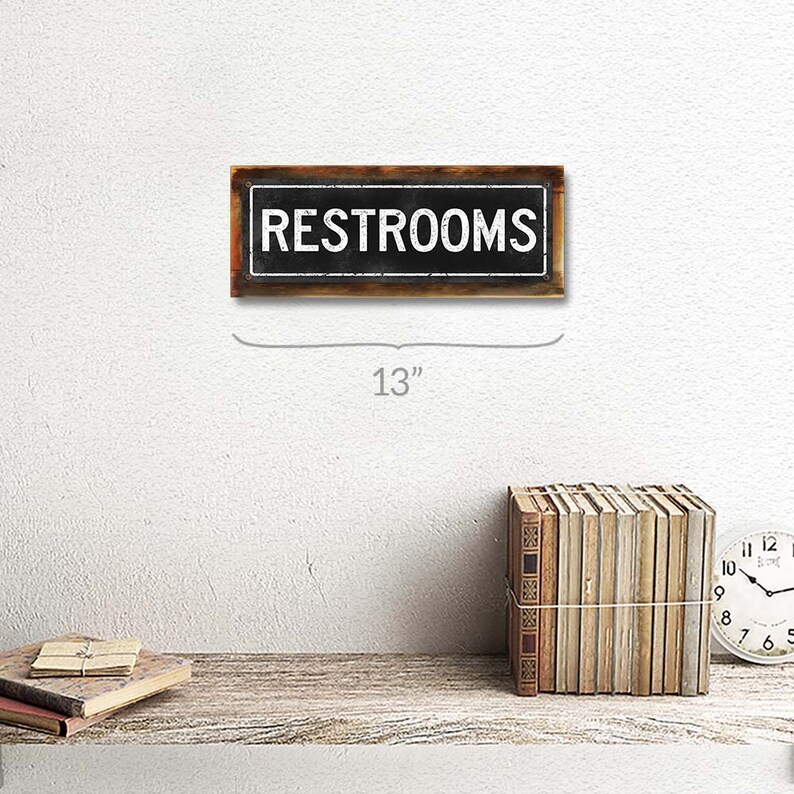 Black Restrooms Metal Sign Wall Decor for Bath or Laundry | Etsy