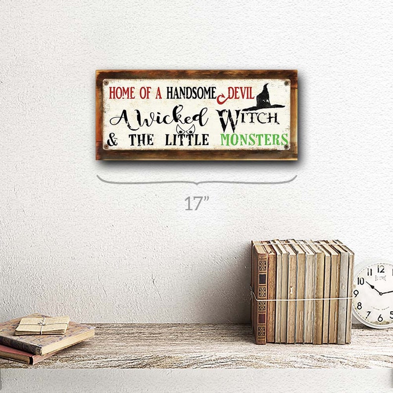 Devil Witch and Monsters Metal Sign Wall Decor for Seasonal - Etsy