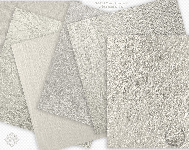 Platinum Texture Digital Paper Platinum Textures | Etsy