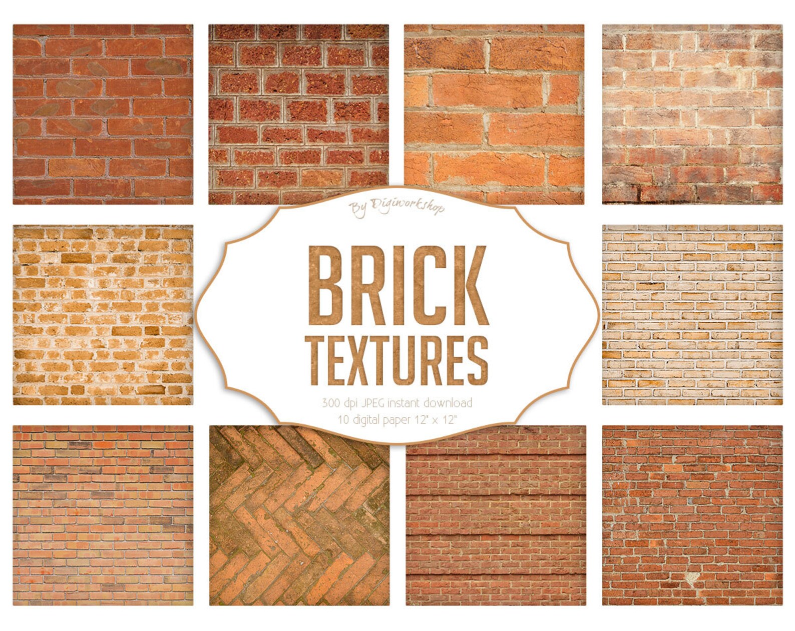 Brick Digital Paper: brick Textures With Digital | Etsy