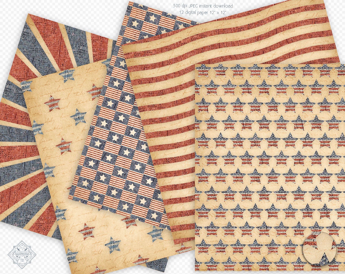 American Digital Paper: Old American Paper | Etsy