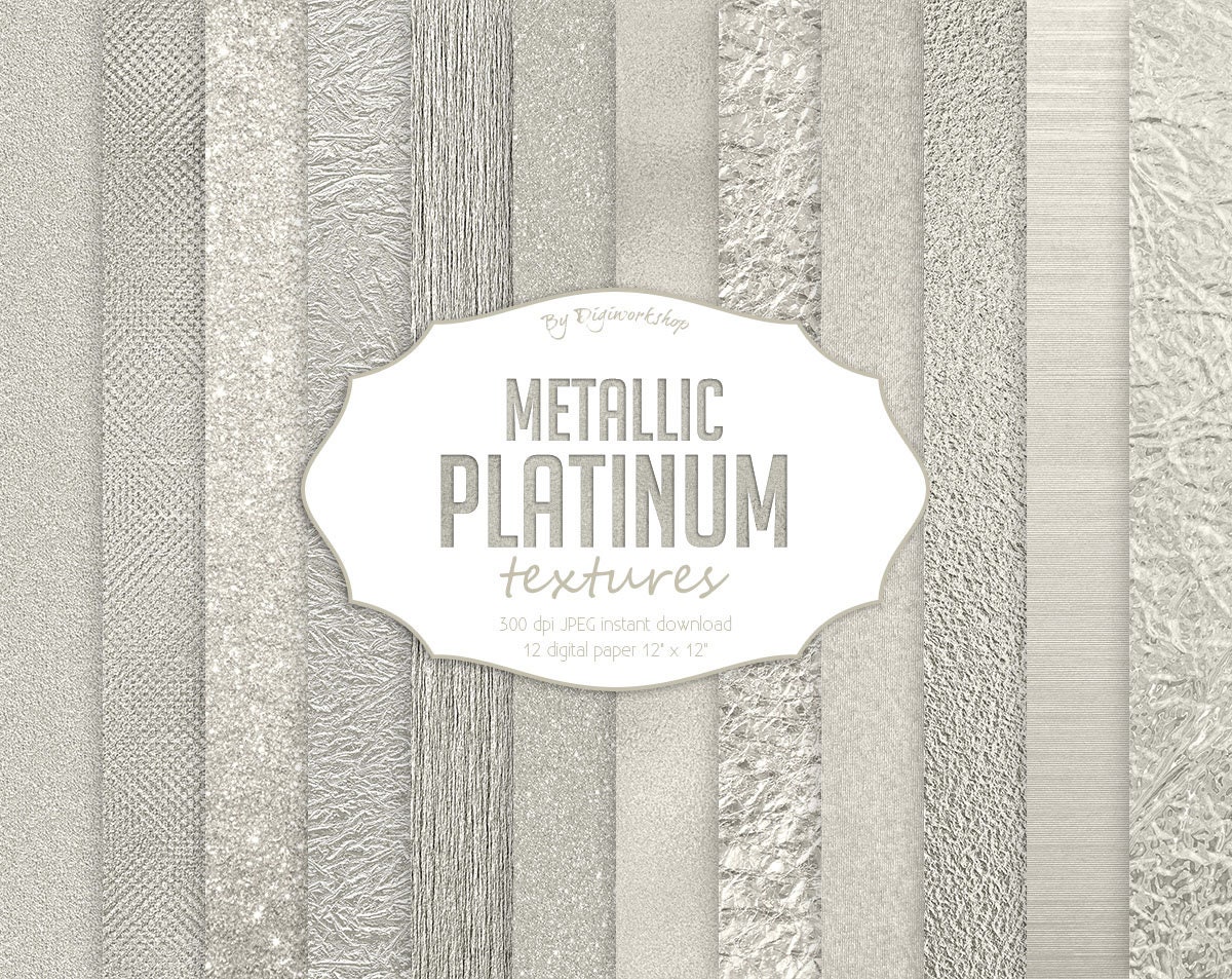 Platinum Texture Digital Paper Platinum Textures | Etsy