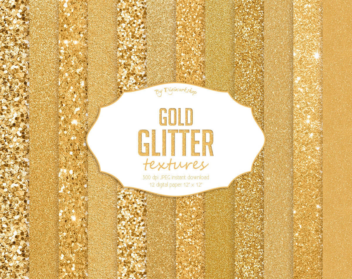 Gold Glitter Digital Paper Gold Glitter Textures | Etsy