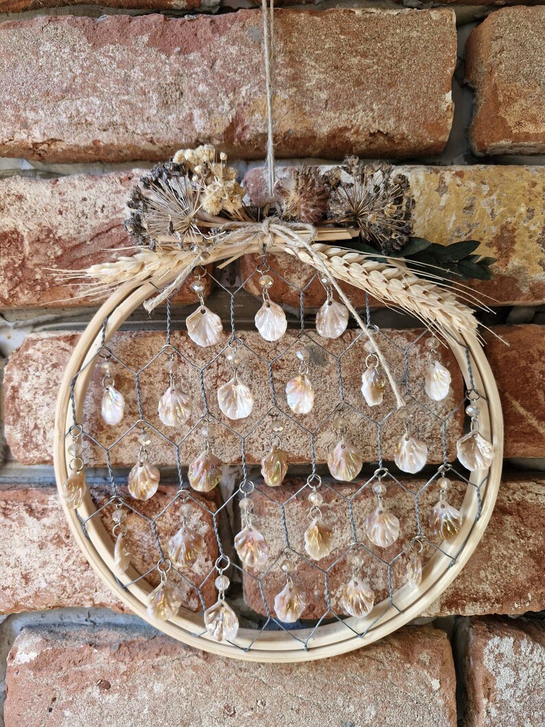 Handmade Sea Shell Suncatcher, Beaded Coastal Decor - Etsy UK