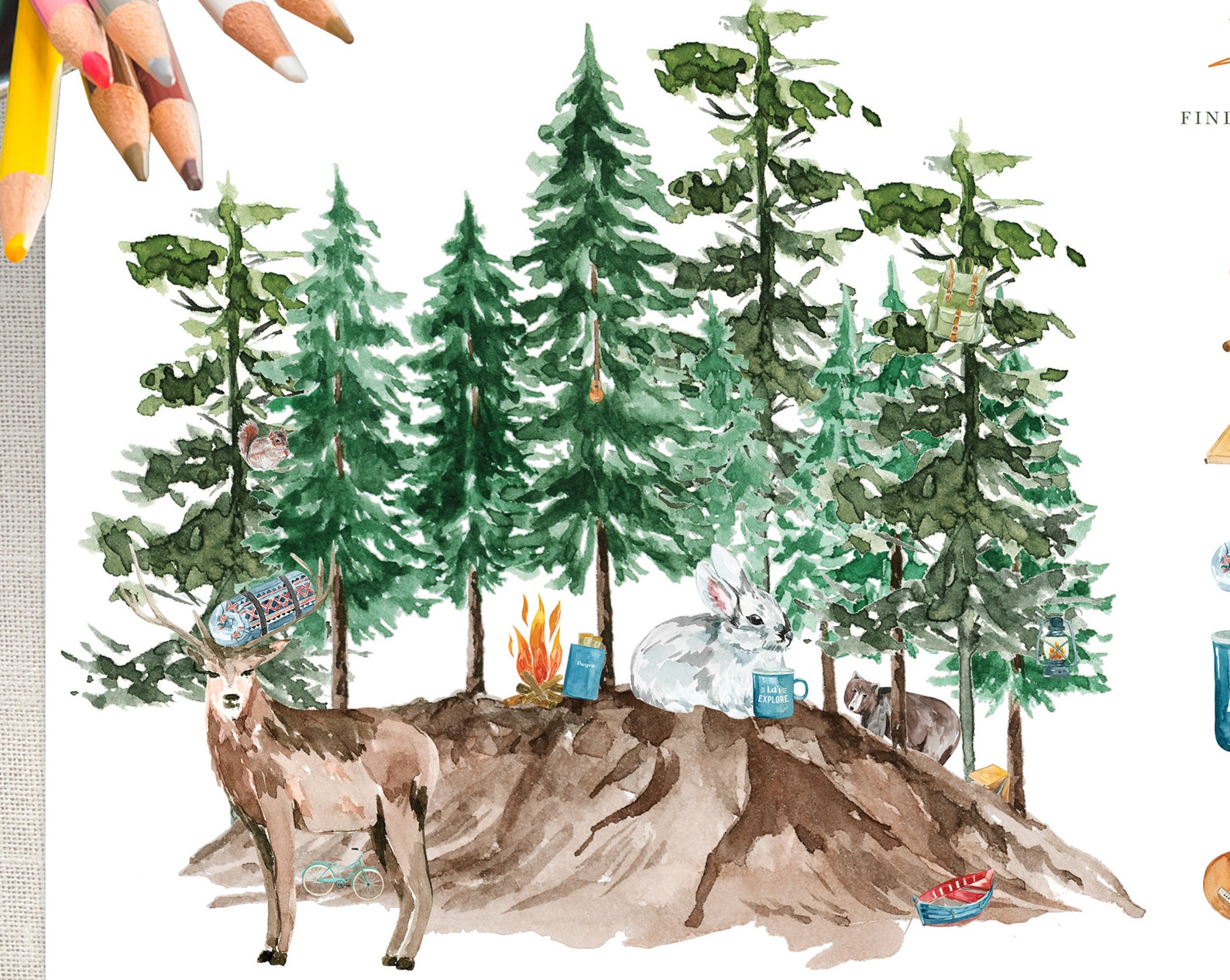 I Spy Watercolor Outdoor Theme Printable for Kids, Wedding Kids ...