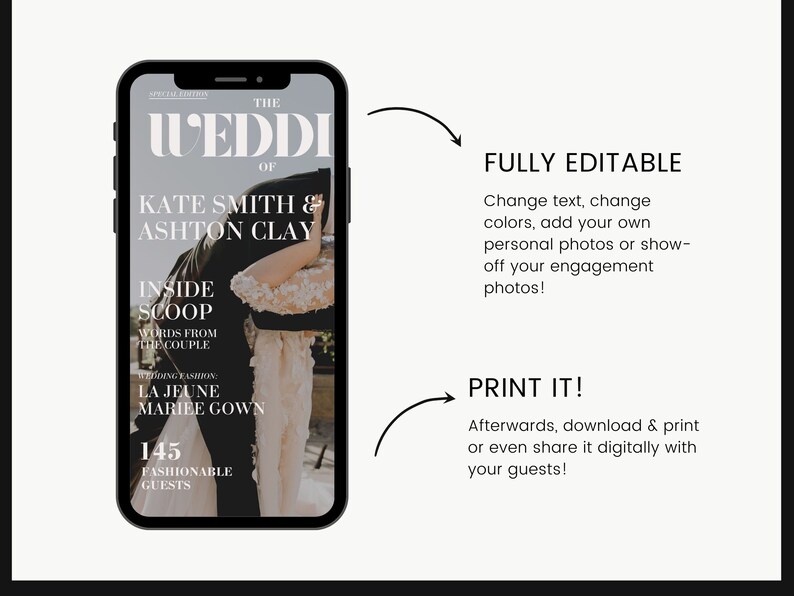Personalized Wedding Program Wedding Magazine Style Card - Etsy