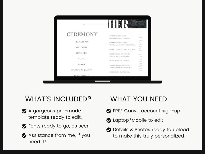 Personalized Wedding Program Wedding Magazine Style Card - Etsy