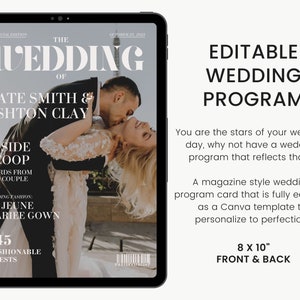 Personalized Wedding Program, Wedding Magazine Style Card, Program ...