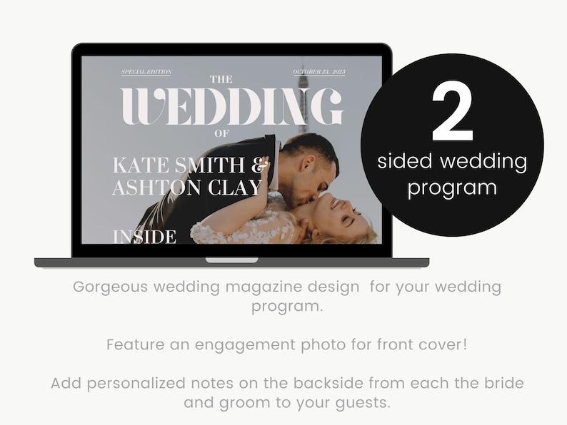 Personalized Wedding Program Wedding Magazine Style Card - Etsy