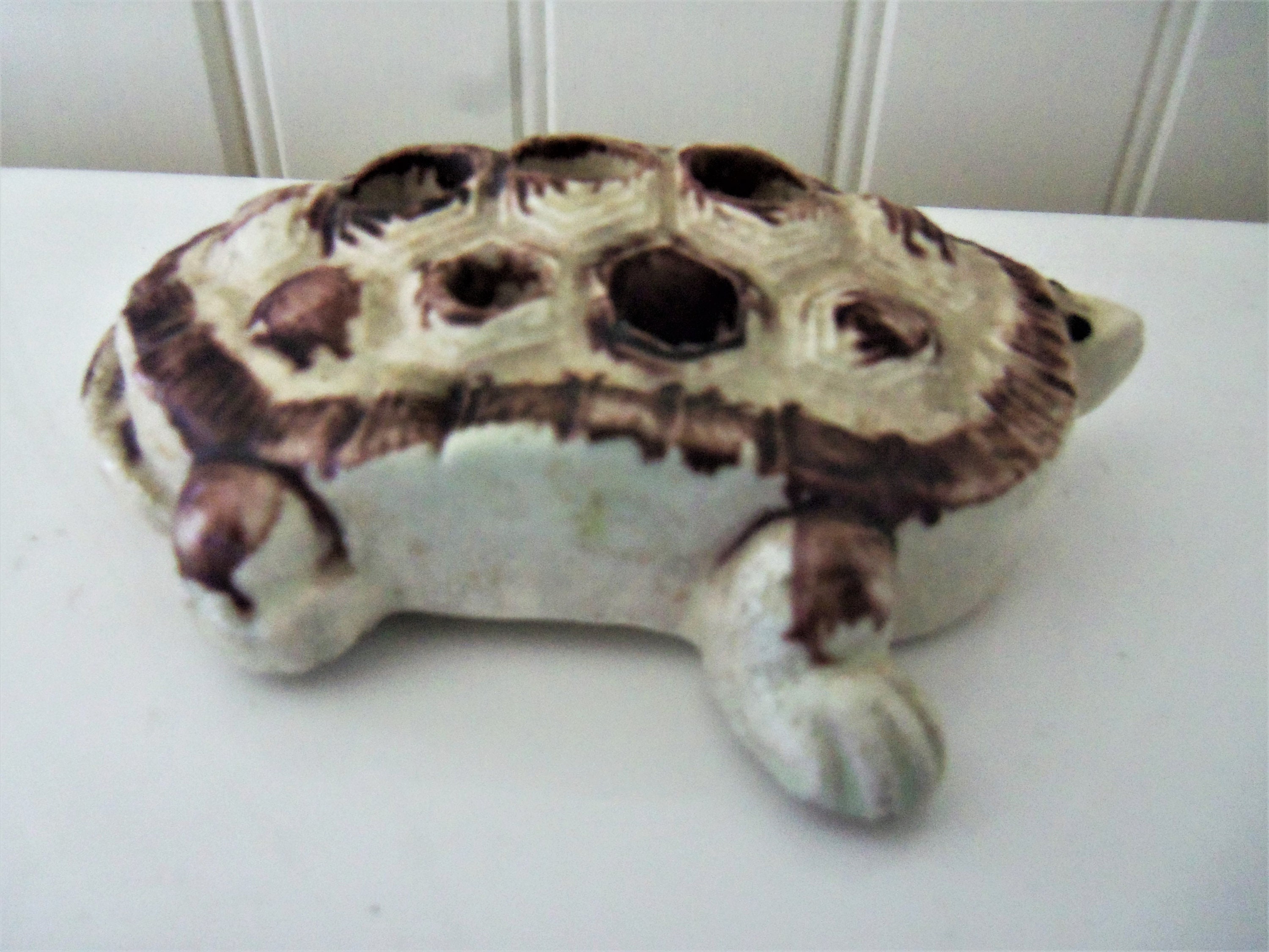 Nice Old Pottery Turtle Form Flower Frog - Etsy