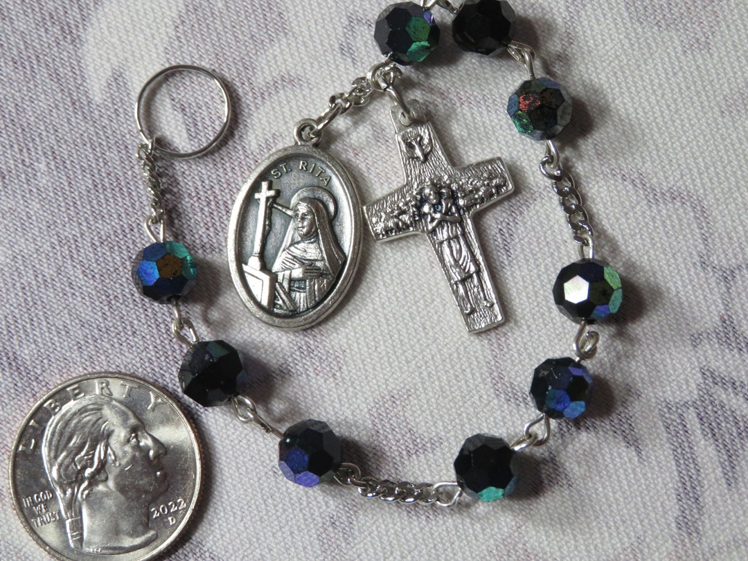 St. Rita JET Chaplet 8mm - Etsy