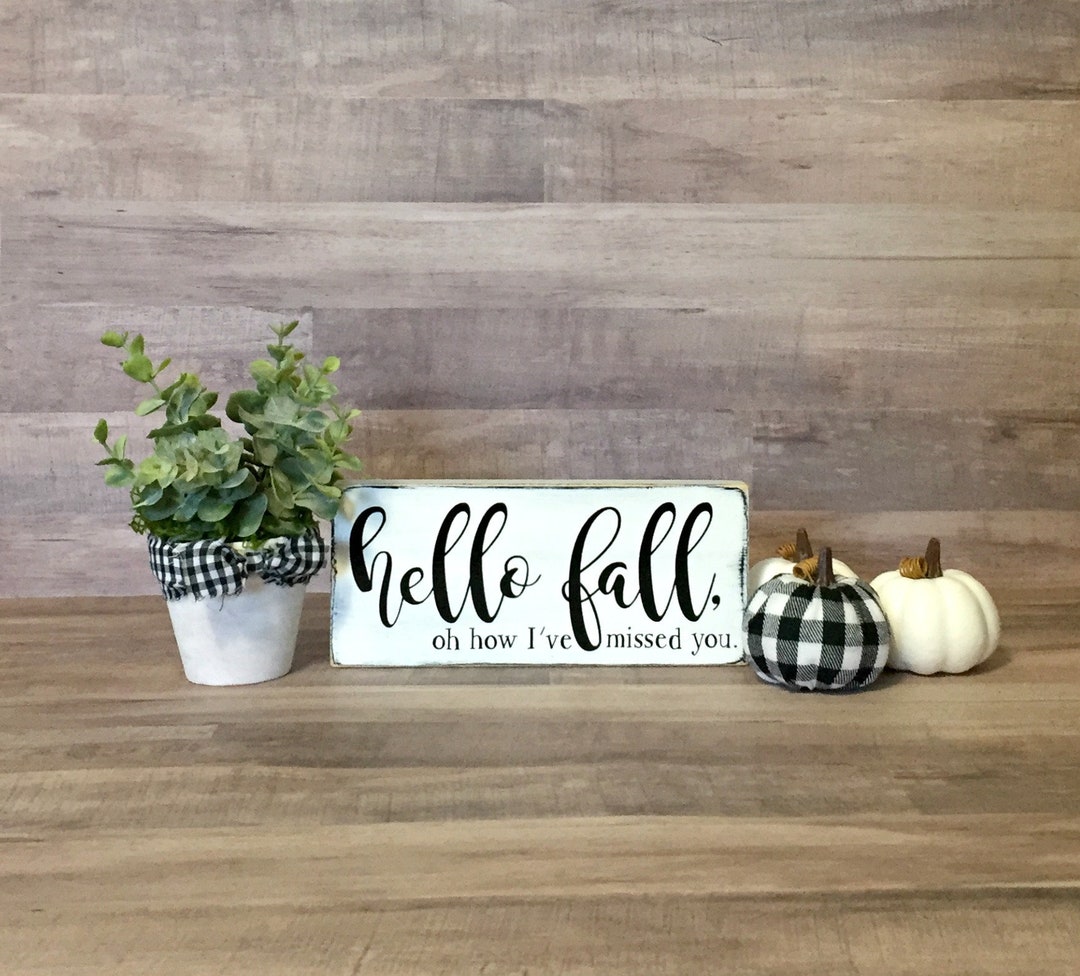 Hello Fall Sign, Fall Farmhouse Sign, Fall Sign, Fall Decor, Autumn ...