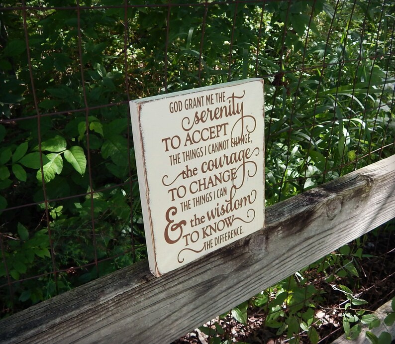 Rustic Serenity Prayer Wooden Sign Religious Sign Prayer - Etsy