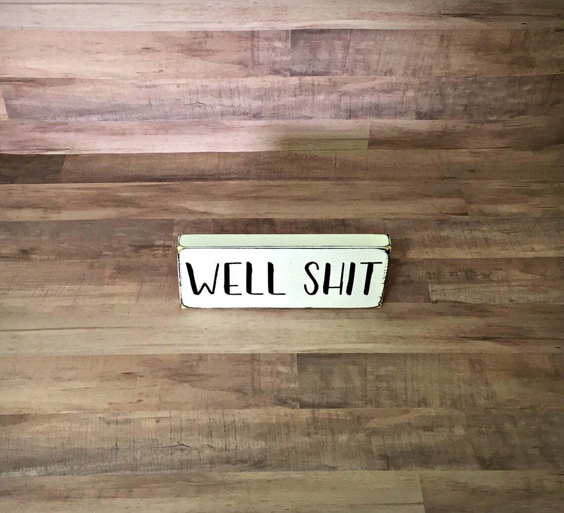 Well Shit Bathroom Sign Funny Bathroom Sign Well Sign Sign | Etsy Australia