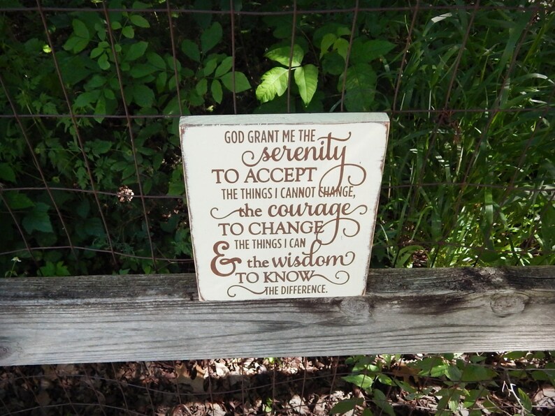 Rustic Serenity Prayer Wooden Sign Religious Sign Prayer - Etsy