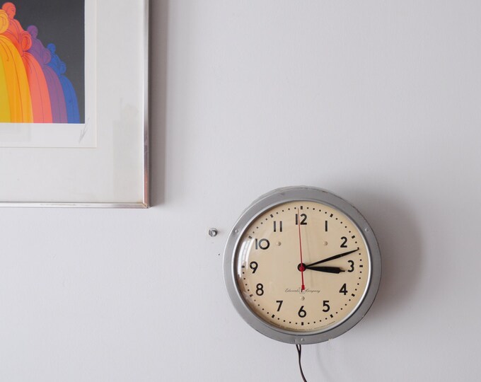 Vintage 1960s Edwards Industrial Clock / Made in USA / Model N ...