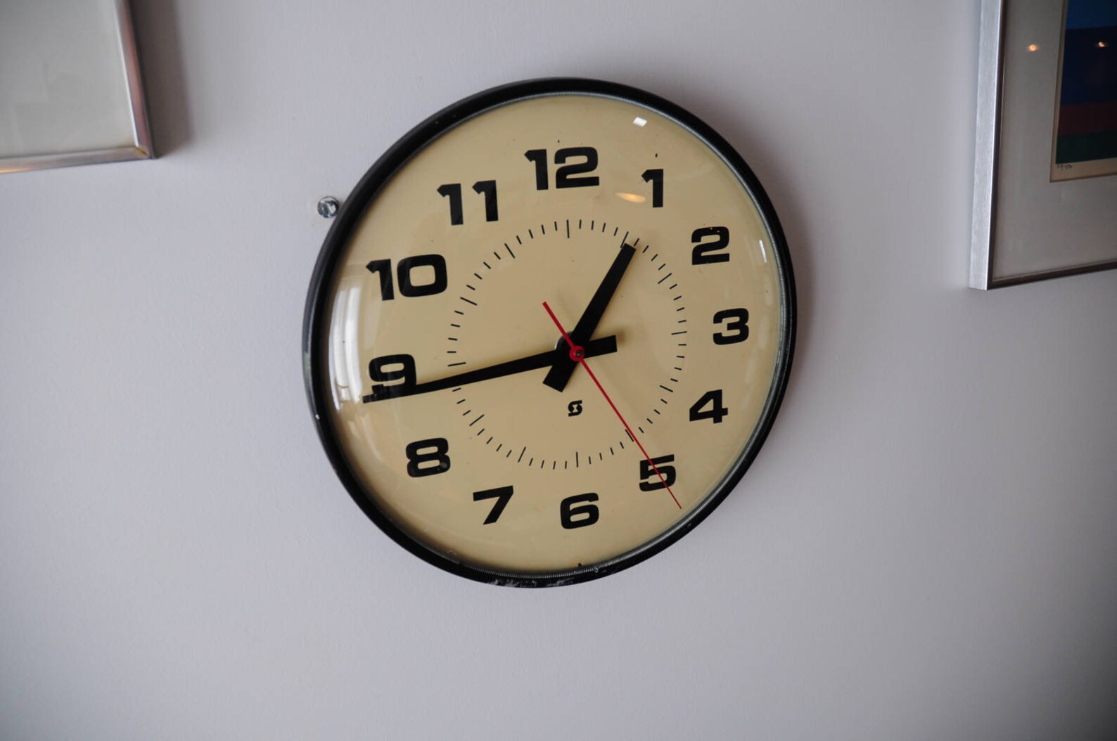 Vintage Industrial Clock / Metal Frame / Glass Front - Etsy