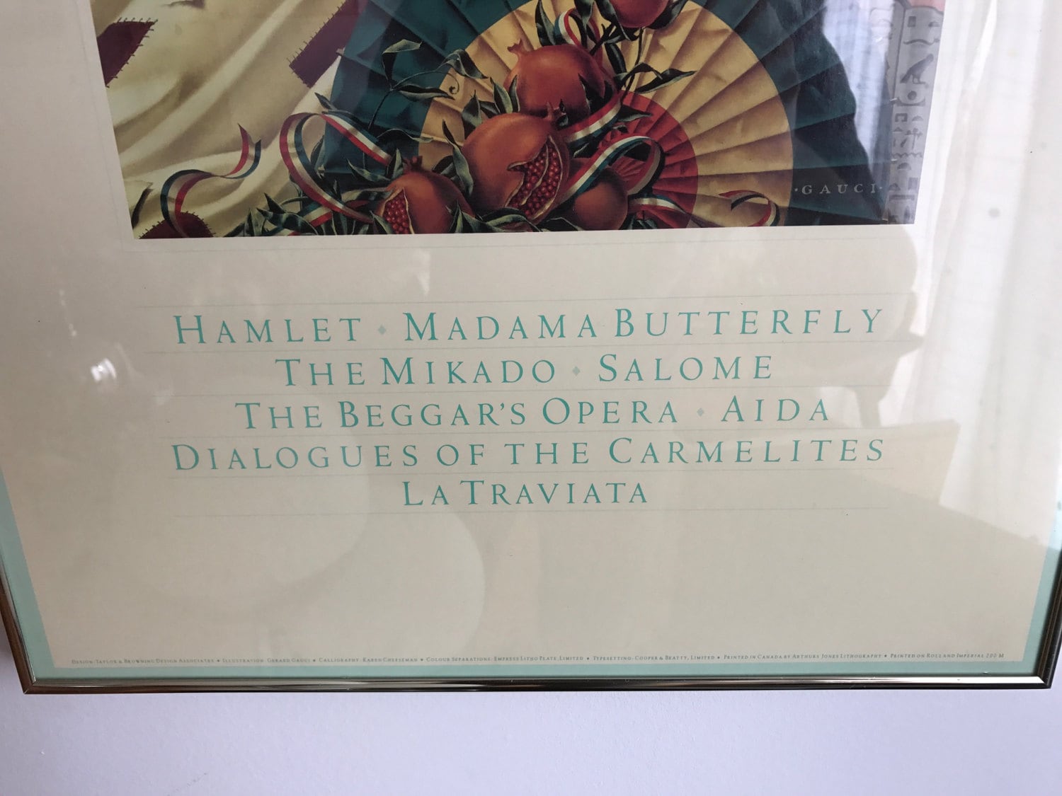 Rare Canadian Opera Company Poster/ 1985-86 Season/ COC/ Gerard Gauci ...