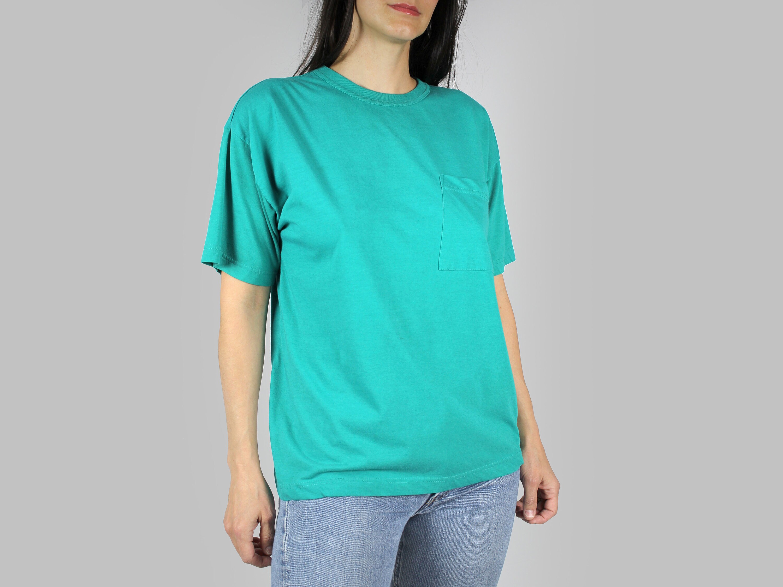 Teal Green Pocket T Shirt | Etsy