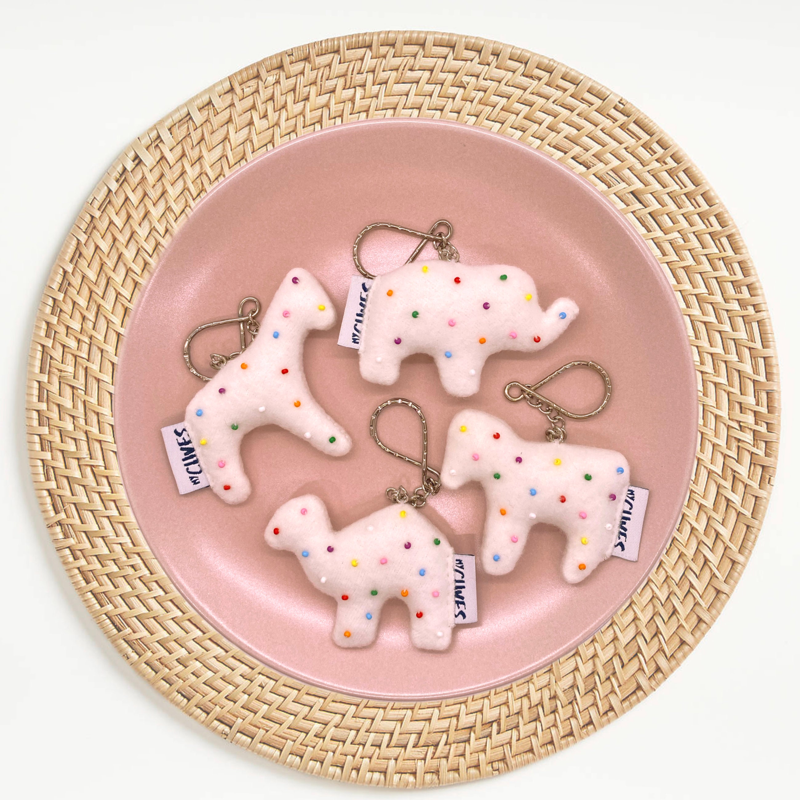 Frosted Animal Cracker Plush Keychain - Etsy