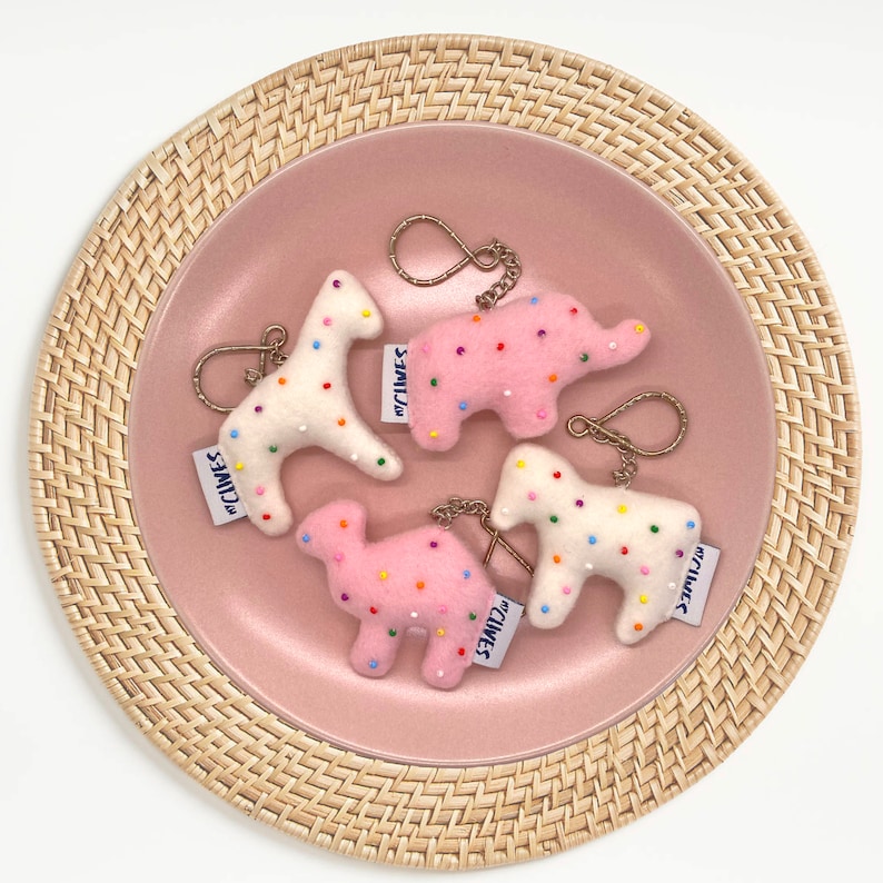Frosted Animal Cracker Plush Keychain - Etsy