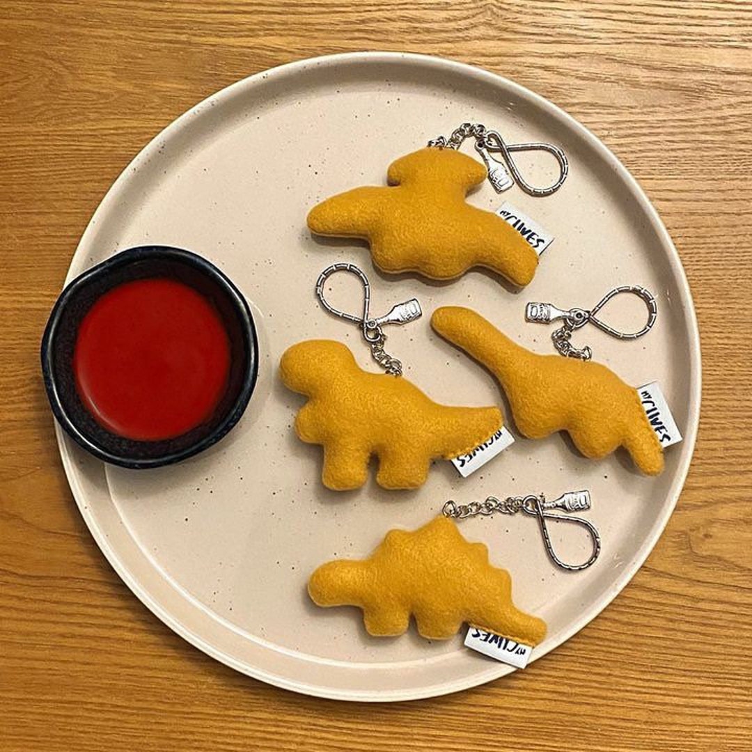 Dino Nugget Plush Keychain - Etsy