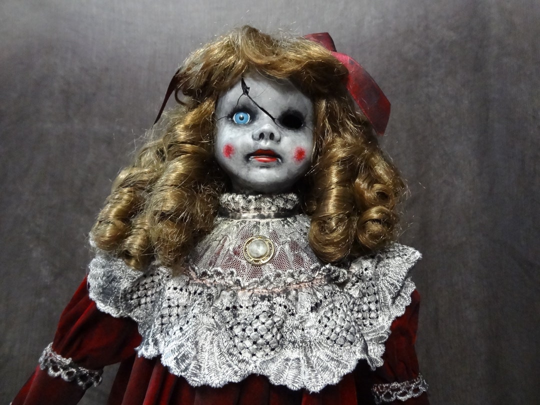 Creepy Doll With Cracked Face Spooky Girl Doll Ghostly Doll Horror Doll ...