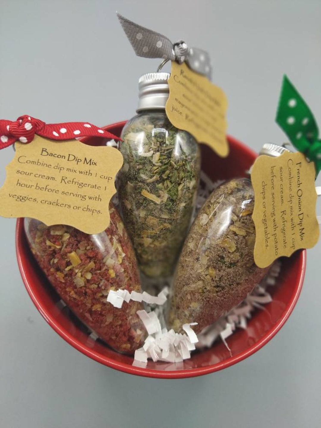 Dip Mix Ornaments - Set of *3* Dip Mixes, Christmas Dip Mix, Christmas ...