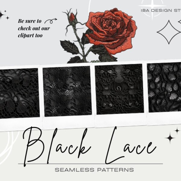 Black Lace Seamless - Etsy