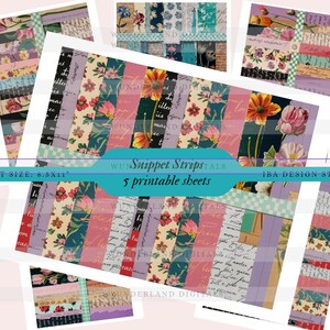 Printable Snippet Strips | Vintage Ephemera Collage Sheets | Digital ...