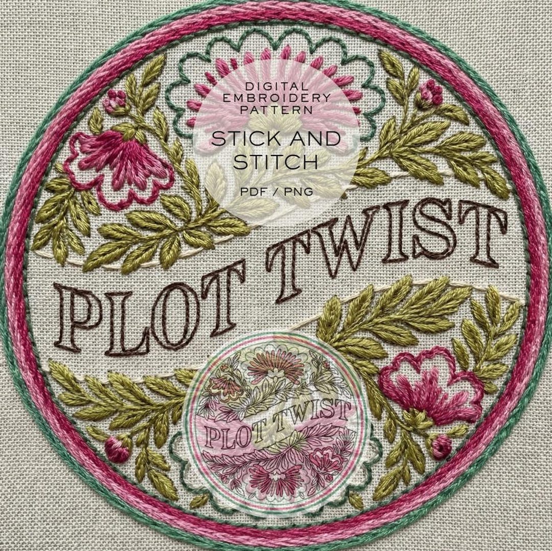 Stick and Stitch Embroidery Pattern DIY Printing - PLOT TWIST Floral ...
