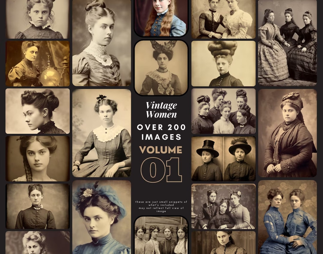 Vintage Women Portrait Huge Image Bundle - Collection Digital Download ...