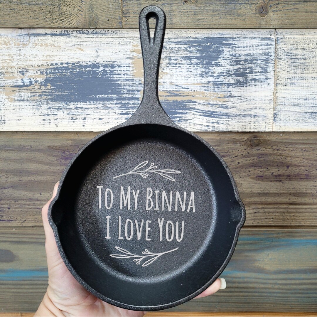 Personalized Cast Iron Skillet - 6 Inch - Engraved 6h Anniversary Gift ...