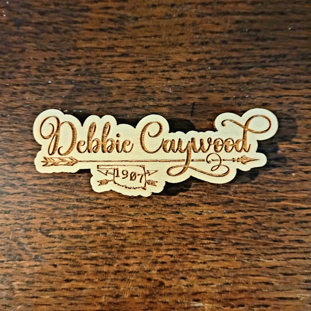 Women's Name Tag Wooden Girly Name Badge Custom Ladies Name Tag for ...